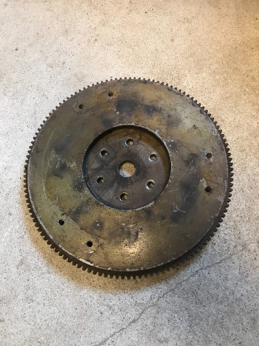 Flywheel with bushing and 97 teeth ring gear for conical flywheel bolt ...